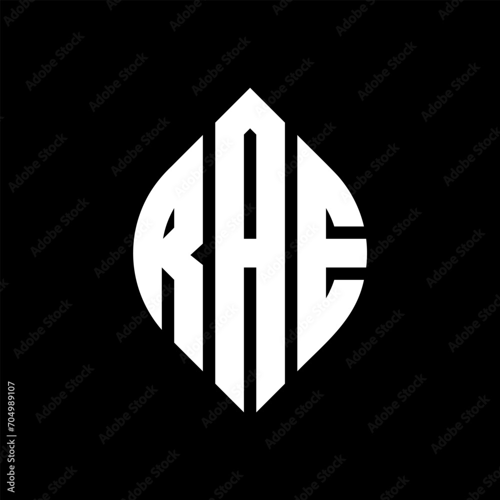 RAE circle letter logo design with circle and ellipse shape. RAE ...