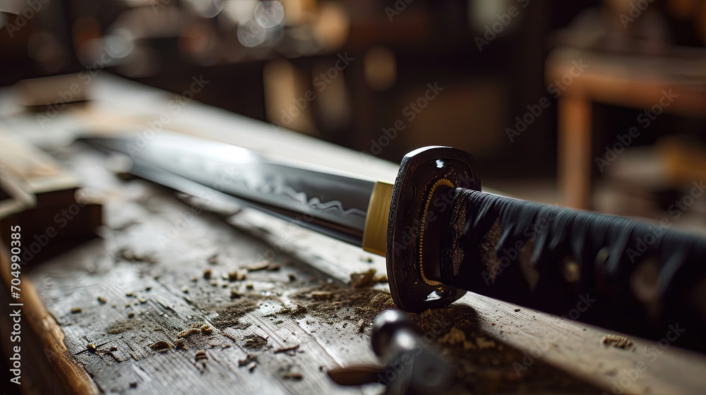 Beautiful katana swords with different patterns Stock Illustration ...