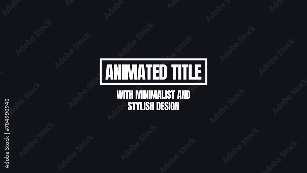 Animated Title with Minimalist and Stylish Design Stock Template ...