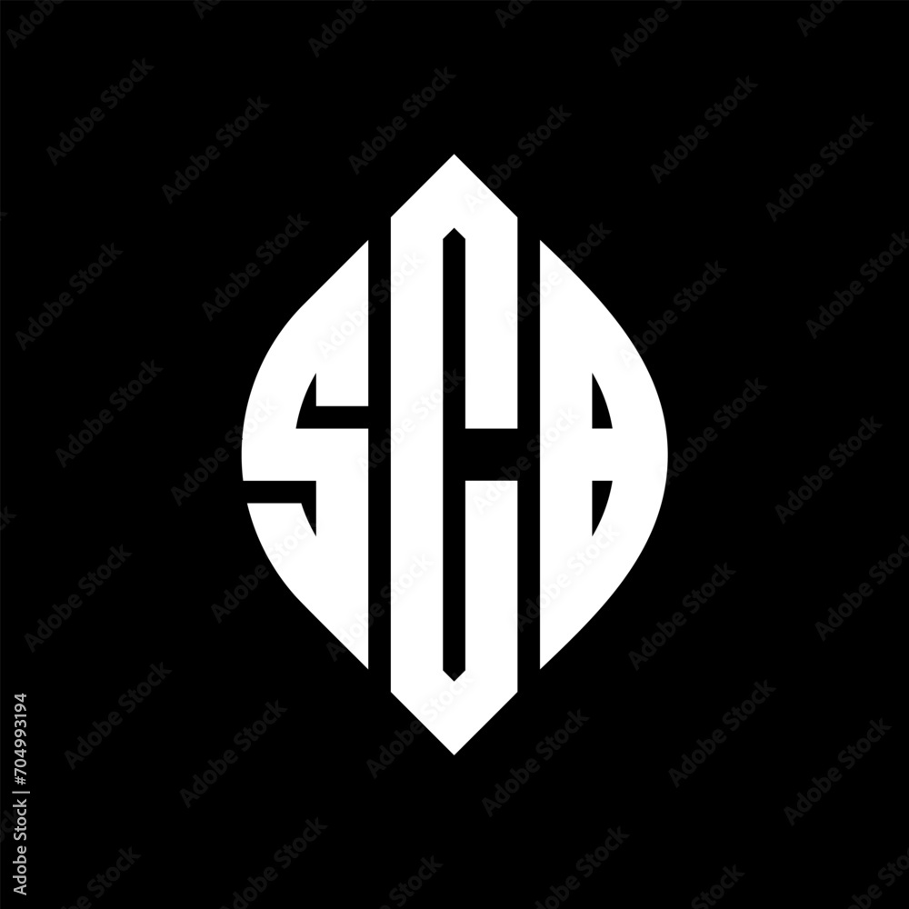 SCB circle letter logo design with circle and ellipse shape. SCB ...