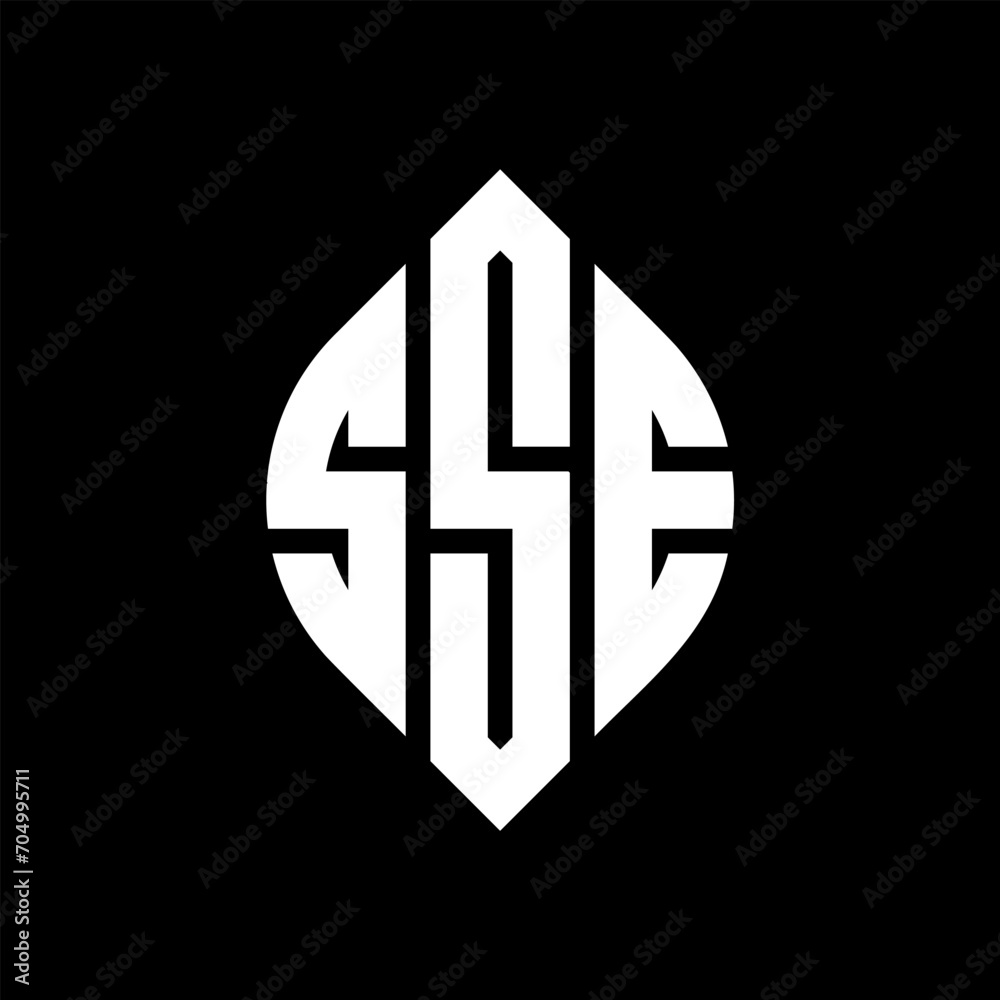 SSE circle letter logo design with circle and ellipse shape. SSE ...