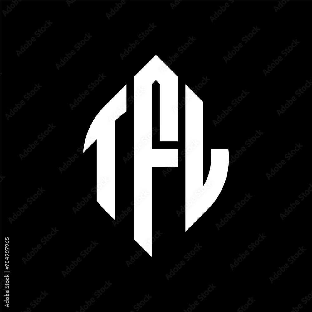 TFL circle letter logo design with circle and ellipse shape. TFL ...