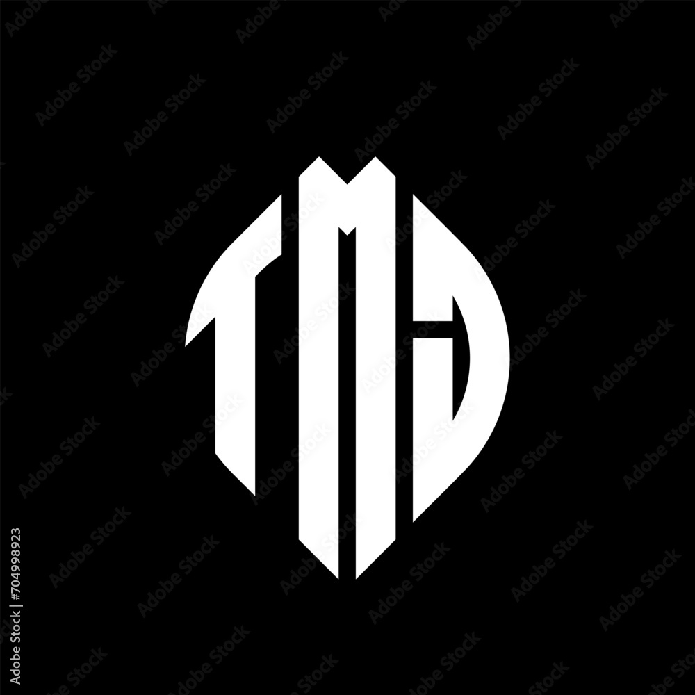 TMJ circle letter logo design with circle and ellipse shape. TMJ ...