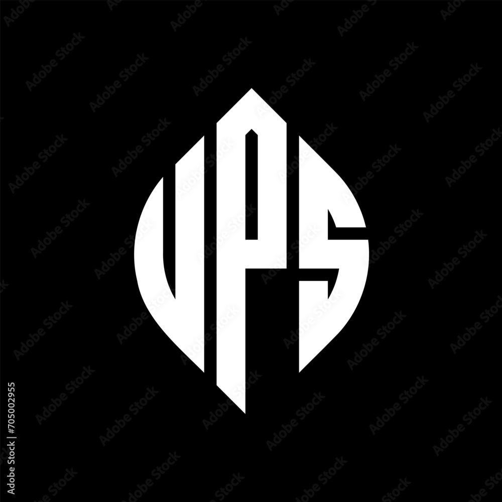 UPS circle letter logo design with circle and ellipse shape. UPS ...