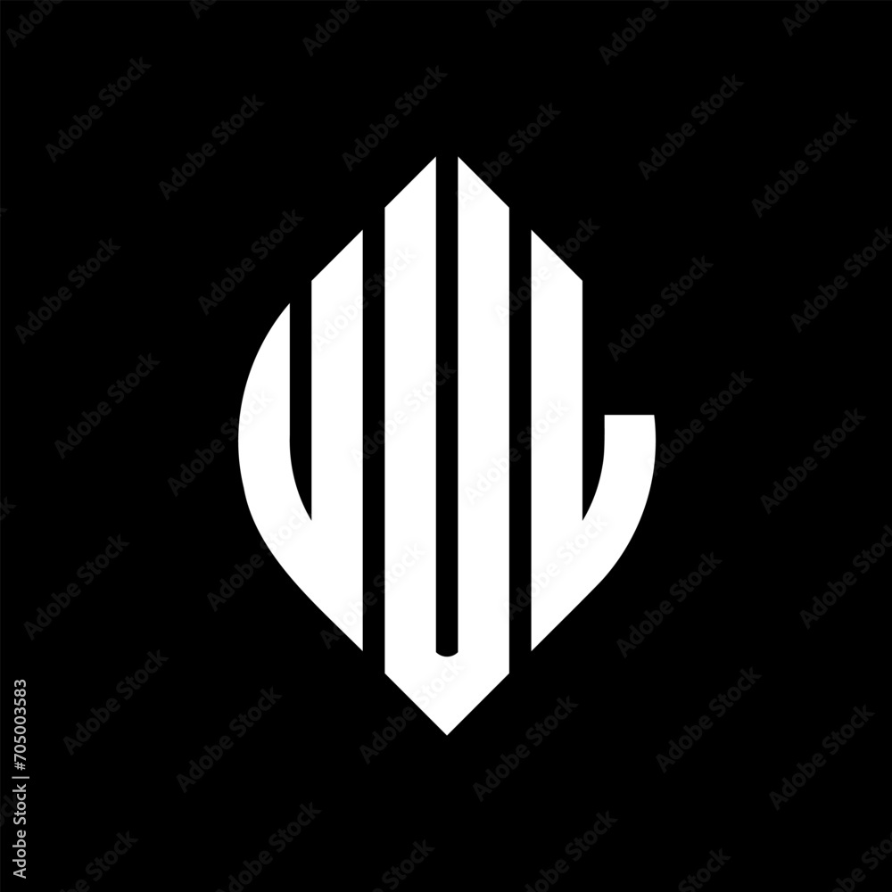 UUL circle letter logo design with circle and ellipse shape. UUL ...