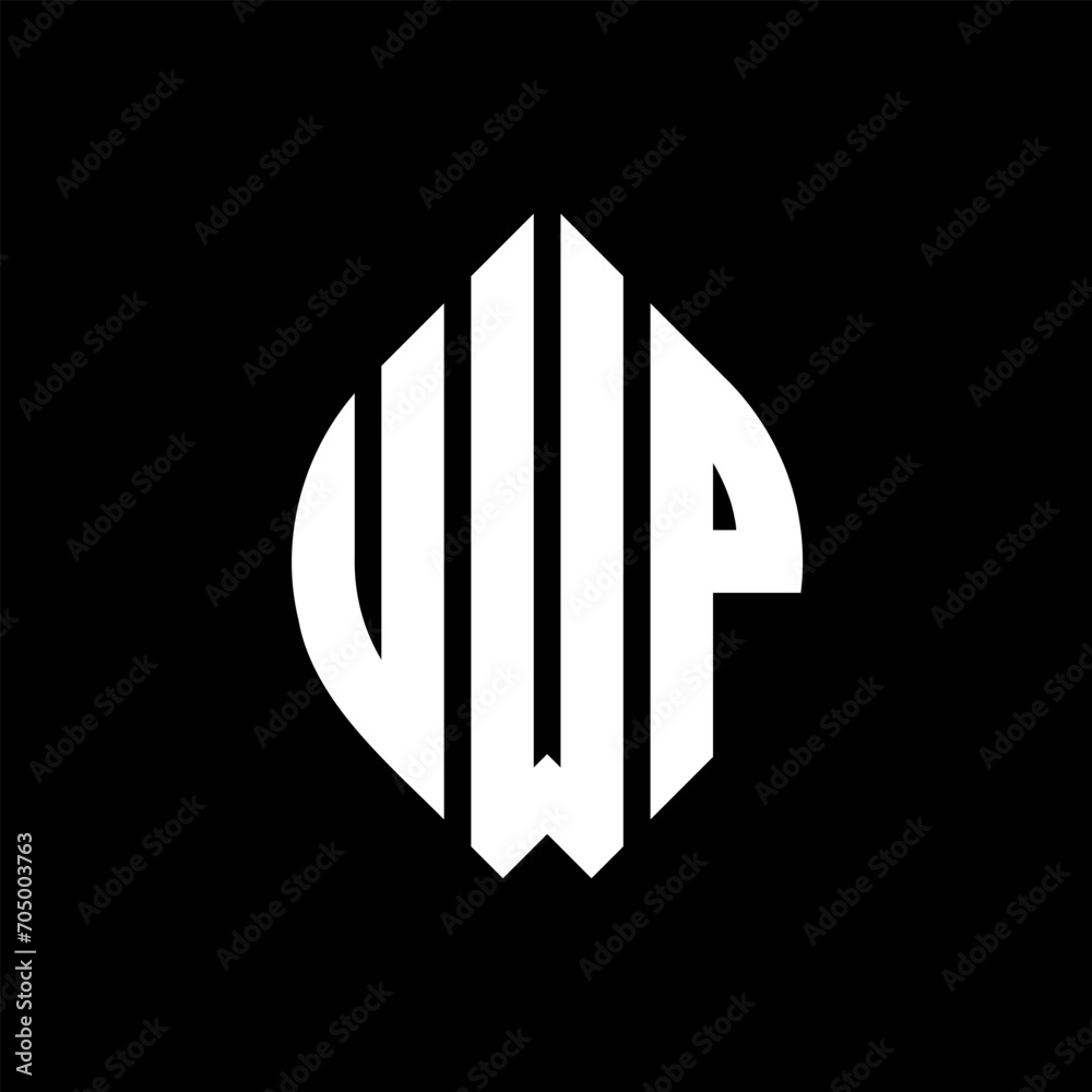 UWP circle letter logo design with circle and ellipse shape. UWP ...