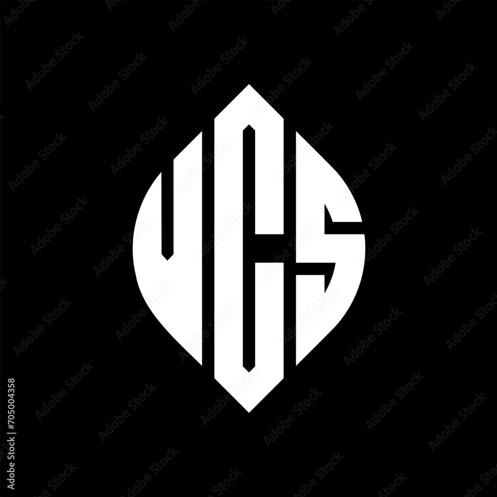 VCS circle letter logo design with circle and ellipse shape. VCS ...