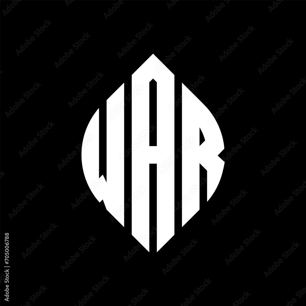 WAR circle letter logo design with circle and ellipse shape. WAR ...