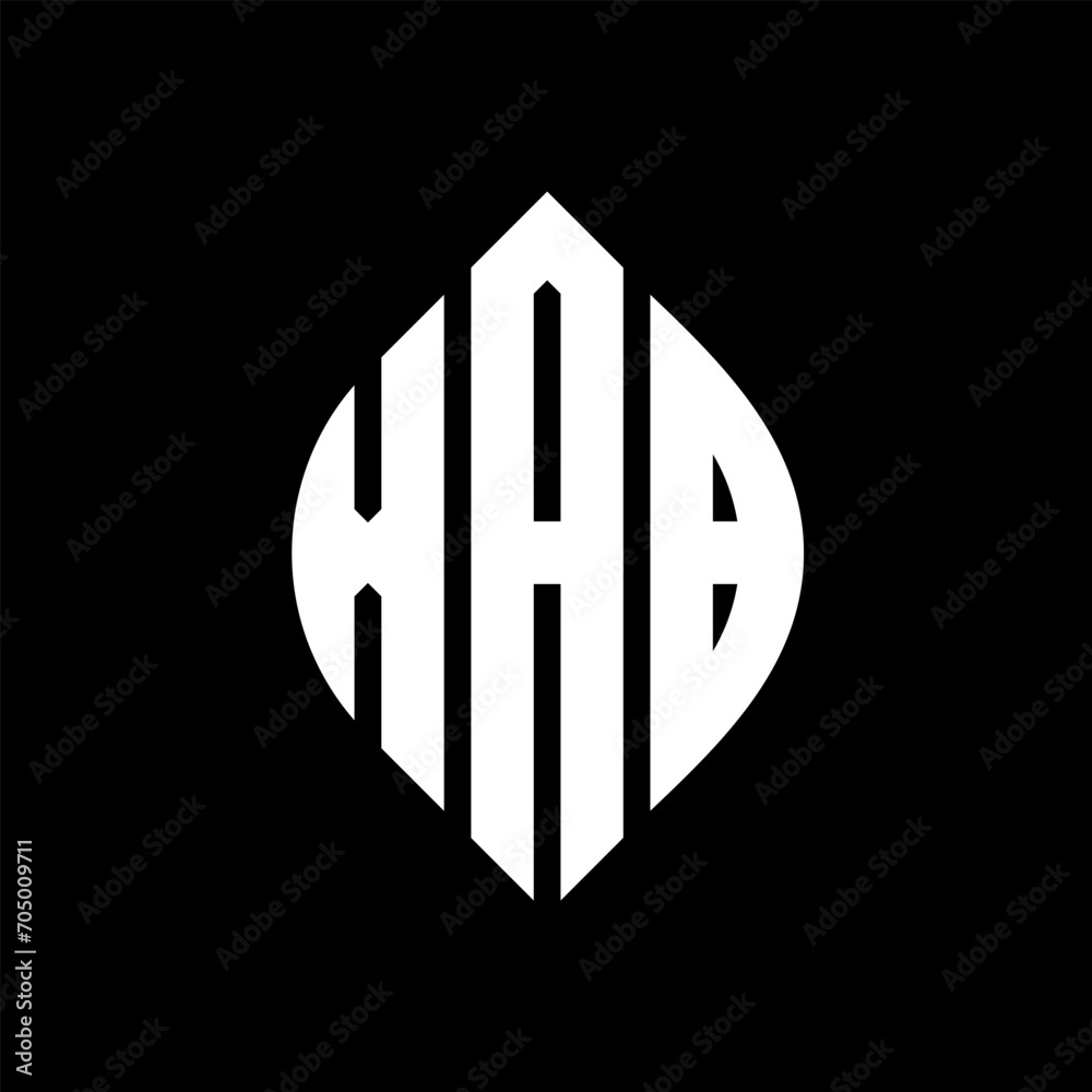XAB circle letter logo design with circle and ellipse shape. XAB ...