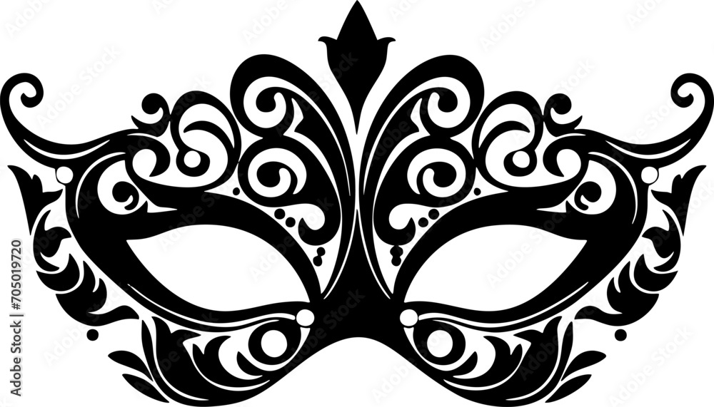 Venetian mask vector clipart outline Stock Vector | Adobe Stock
