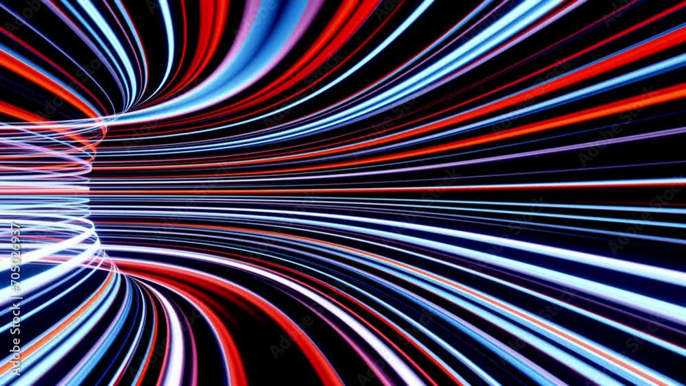 Seamless loop abstract light streaks effect animation. twisted light ...