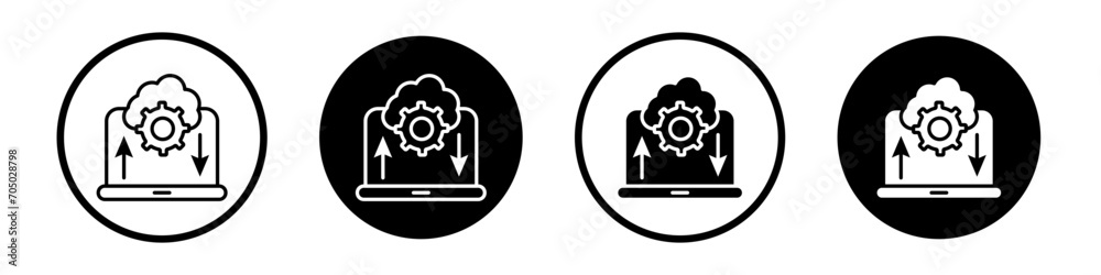 Data Migration Icon Set Open Cloud Data Transfer Vector Symbol In A