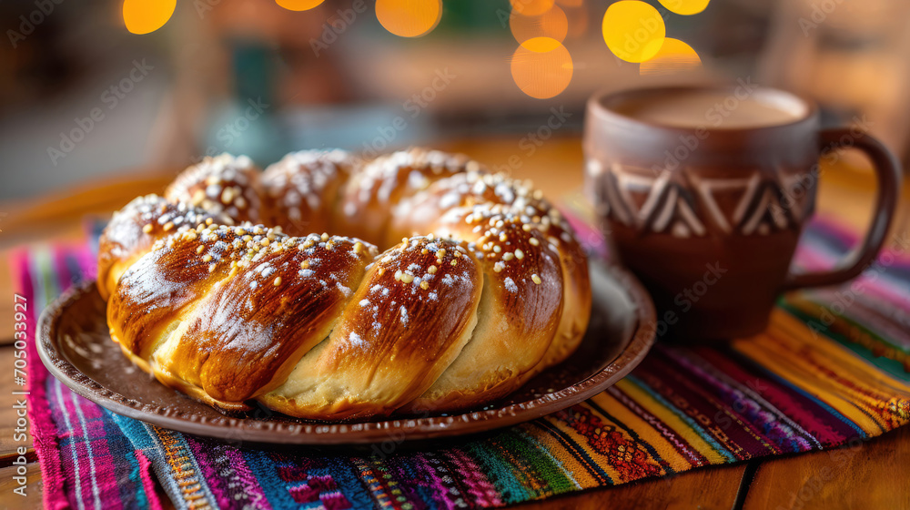 Three Kings Bread (Rosca de Reyes) as traditional Mexican sweet bread ...