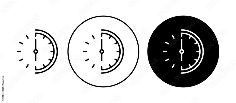 Half Hour Duration Vector Illustration Set. Past half-hour clock ...