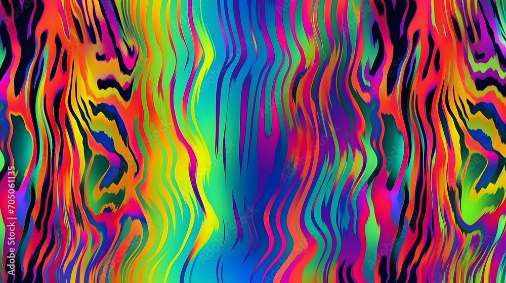 Seamless psychedelic rainbow heatmap tiger stripe glass refraction ...