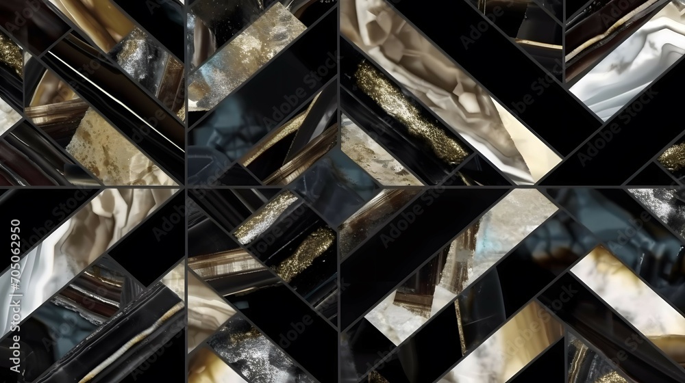 Seamless rich luxe black crystal gemstone contemporary patchwork ...