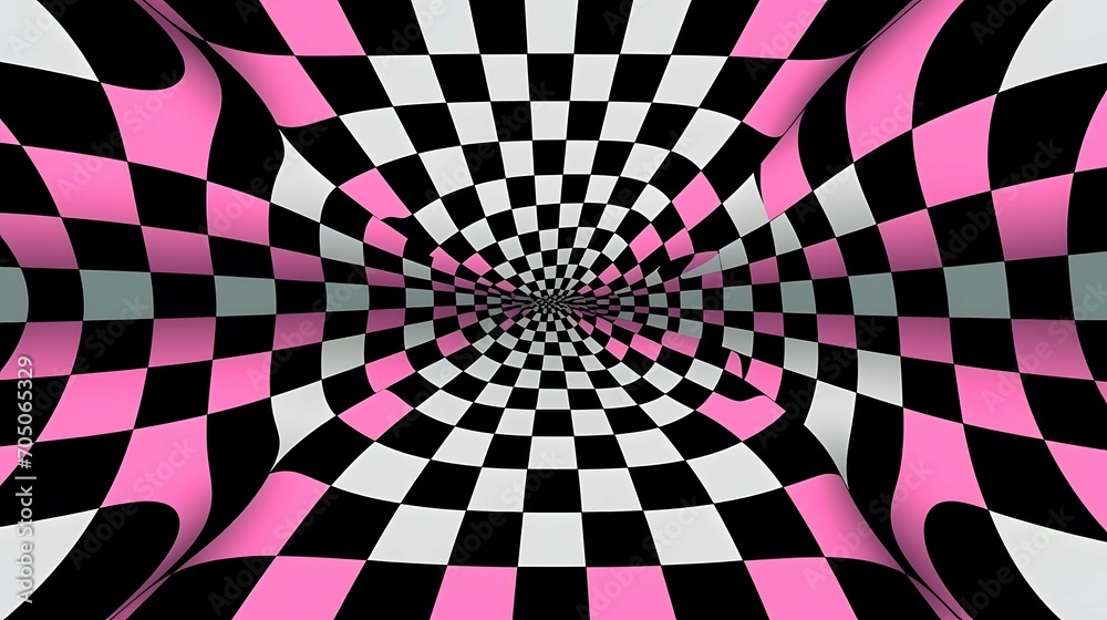 Seamless warped psychedelic checkers vaporwave aesthetic art. A retro ...