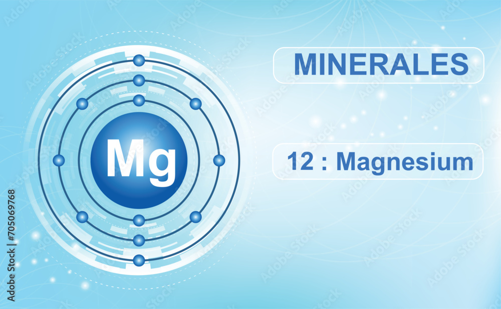 Electron shell diagram for the Mineral and macroelement mg, magnesium ...