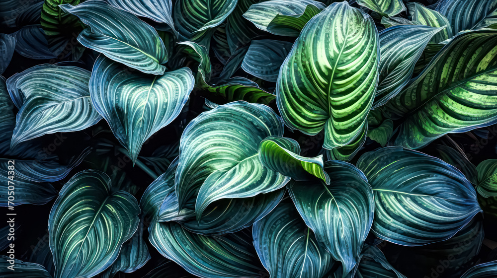 Calathea plant leaves background, showcasing tropical beauty in a ...
