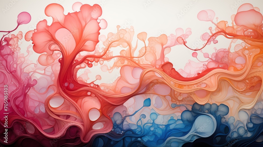 Abstract red cartoon background. With gold elements, decorations, with ...