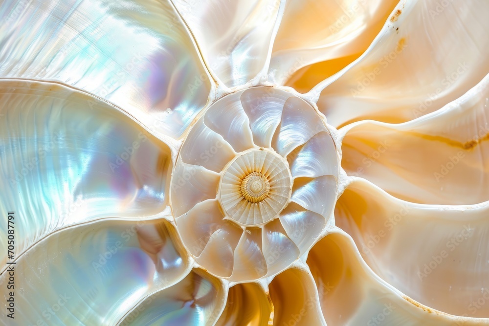 Golden Ratio Nautilus Shell Spiral. The nautilus shell's spiral ...