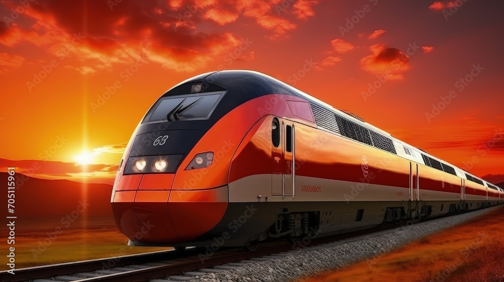 As it glides effortlessly along the tracks, a high-speed train ...