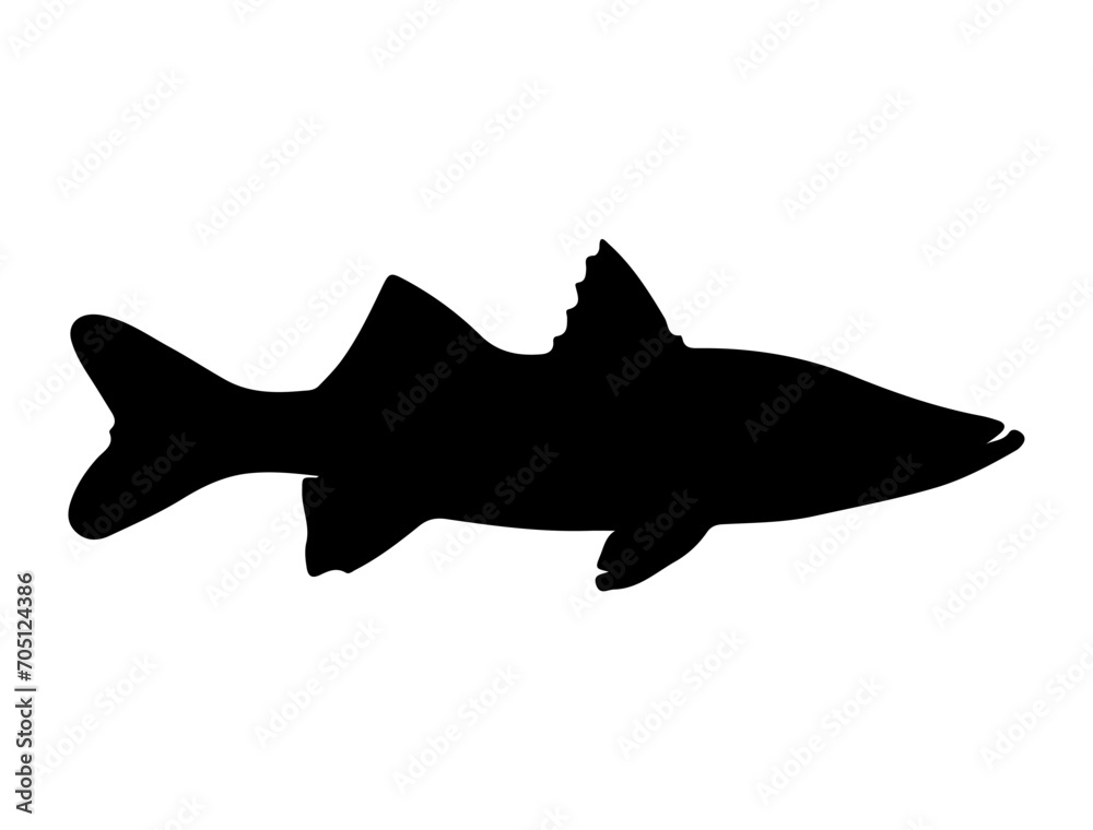 Snook Fish silhouette vector art white background Stock Vector | Adobe ...