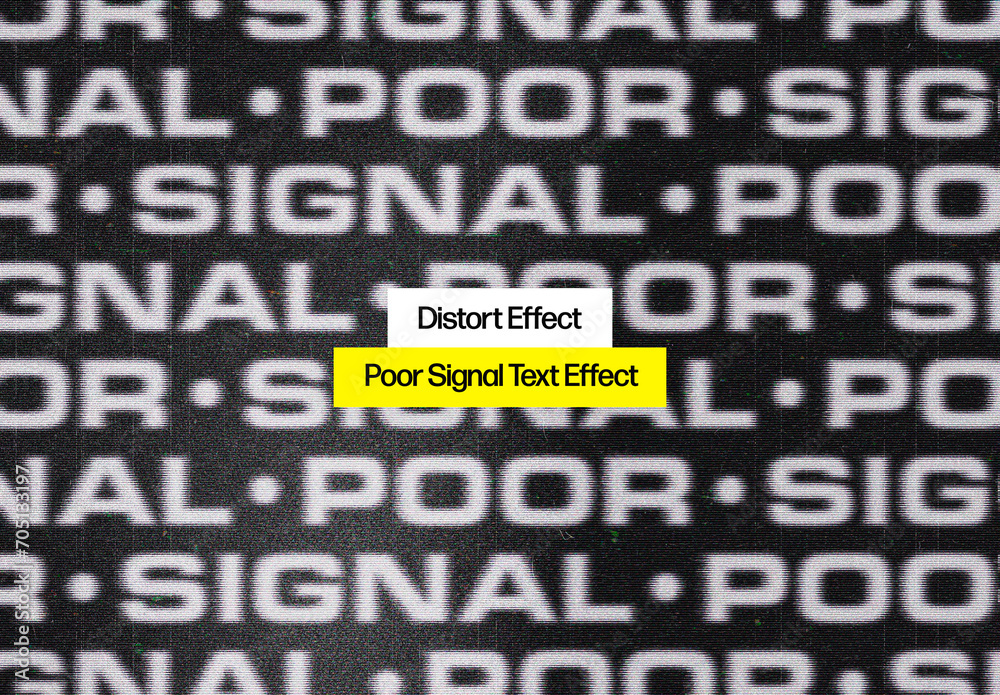 Poor Signal Text Effect Mockup Stock Template | Adobe Stock