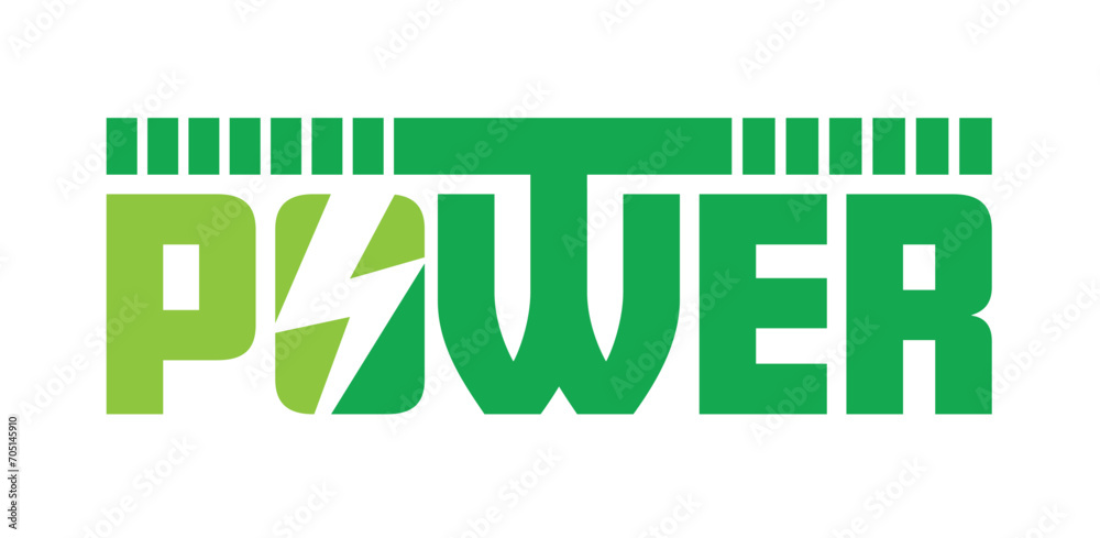 green power logo. power logo on white background. lightning symbol and ...