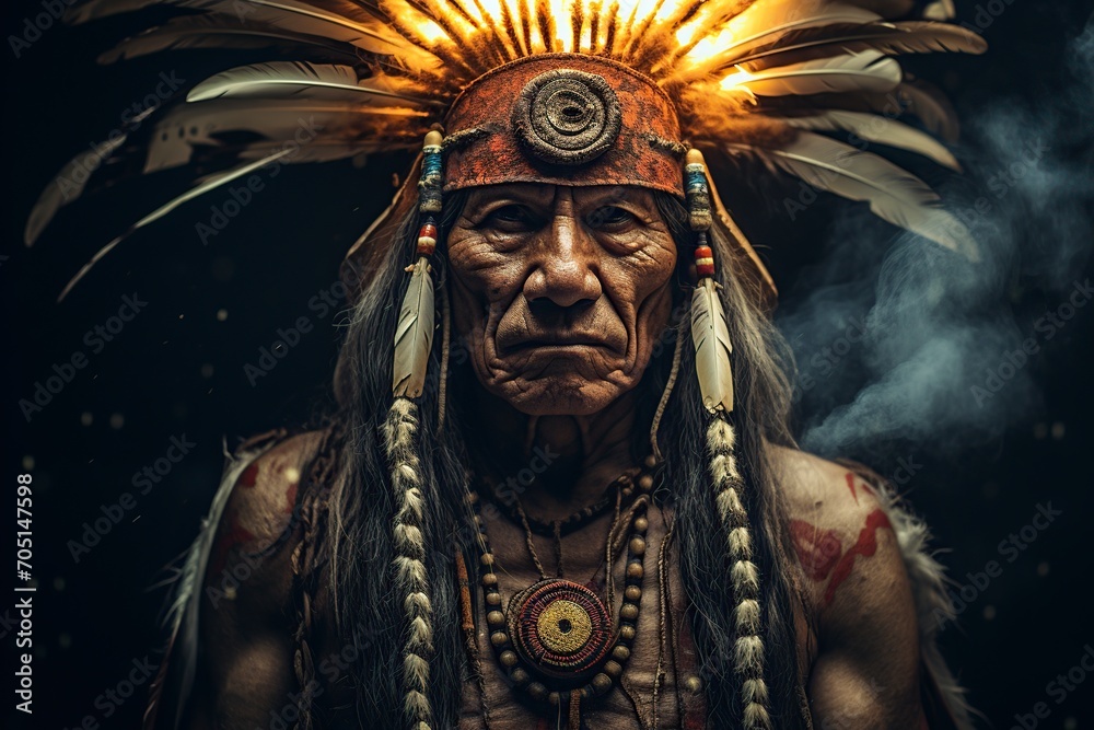 image of a shaman from the indigenous tribes of the Amazon Stock Photo ...