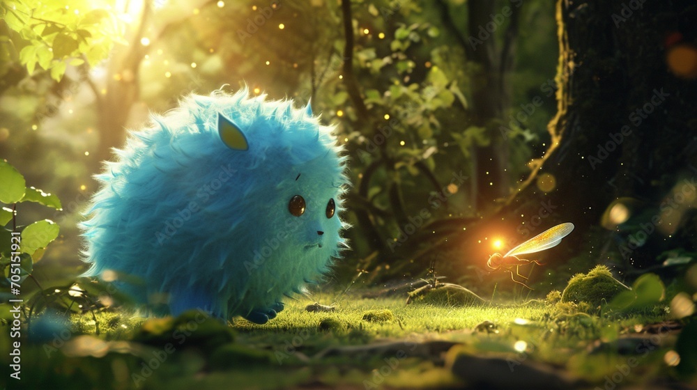 octopus on the tree, Running through a magical forest, a delightful ...