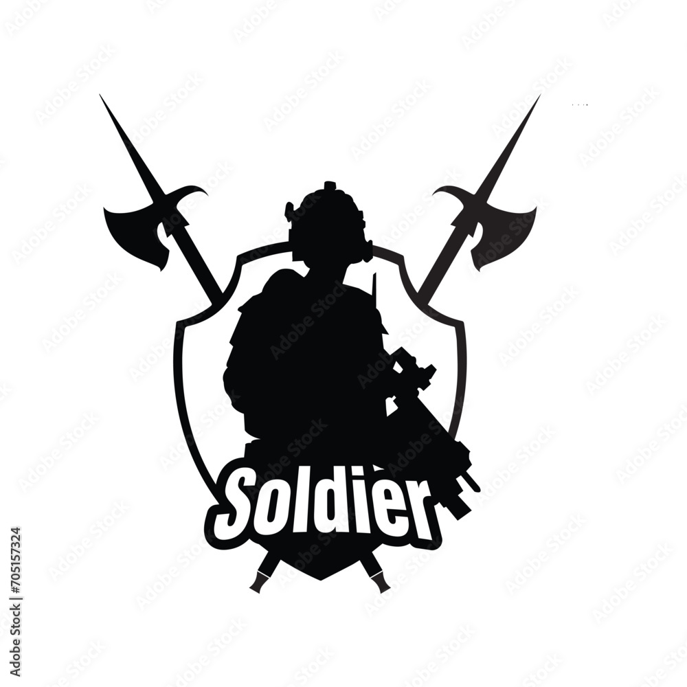 Soldier Mascot logo, Gaming Logo, Cartoon Logo, Army Gaming Logo Stock ...