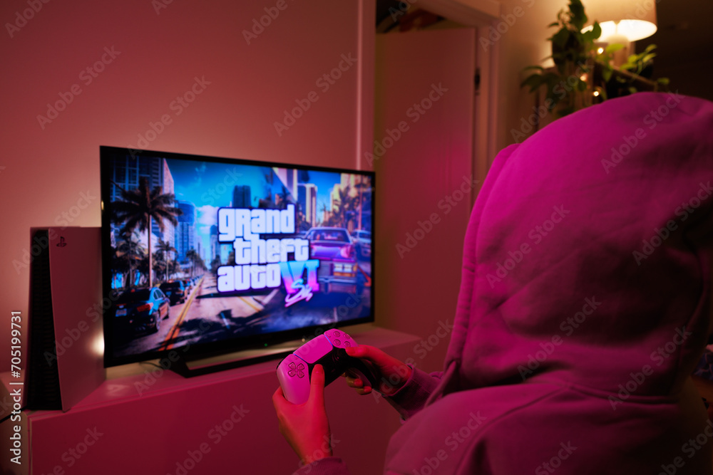 PlayStation 5. New Grand Theft Auto VI Sony PS5 console. Dualsense ...