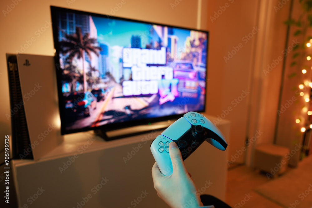 New Grand Theft Auto VI for PlayStation 5. Sony PS5 console. Dualsense ...