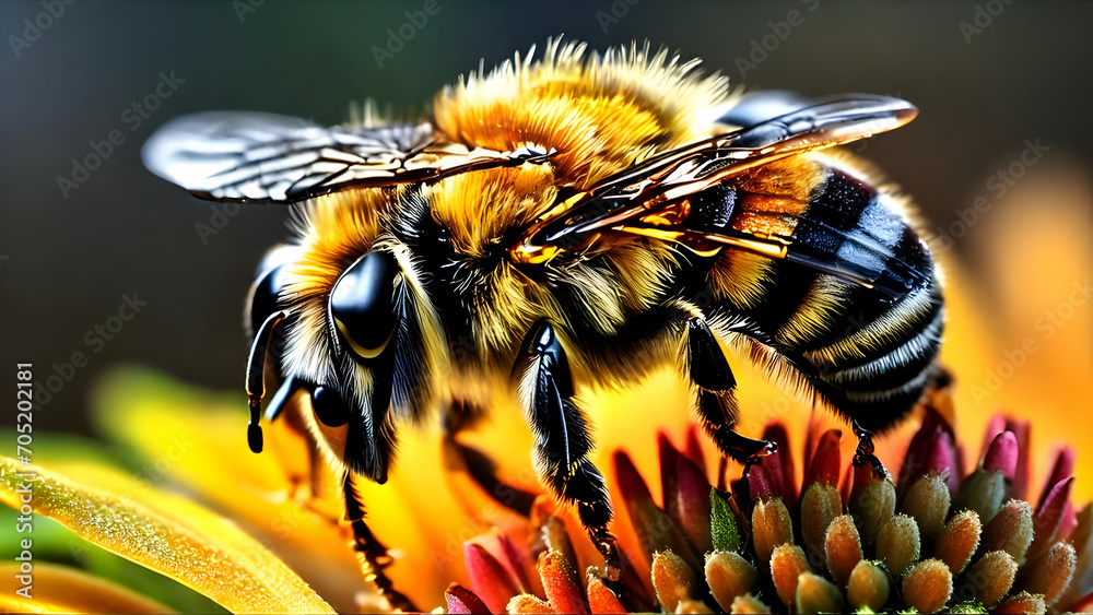 Bee, Honey Bee, Bee on flower, Angry bee, Pollination, close up picture ...