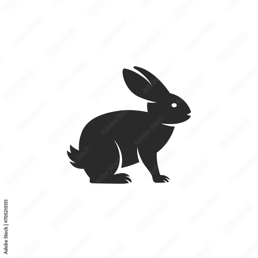 Rabbit logo. Rabbit silhouette for label, emblem design. Simple Bunny ...