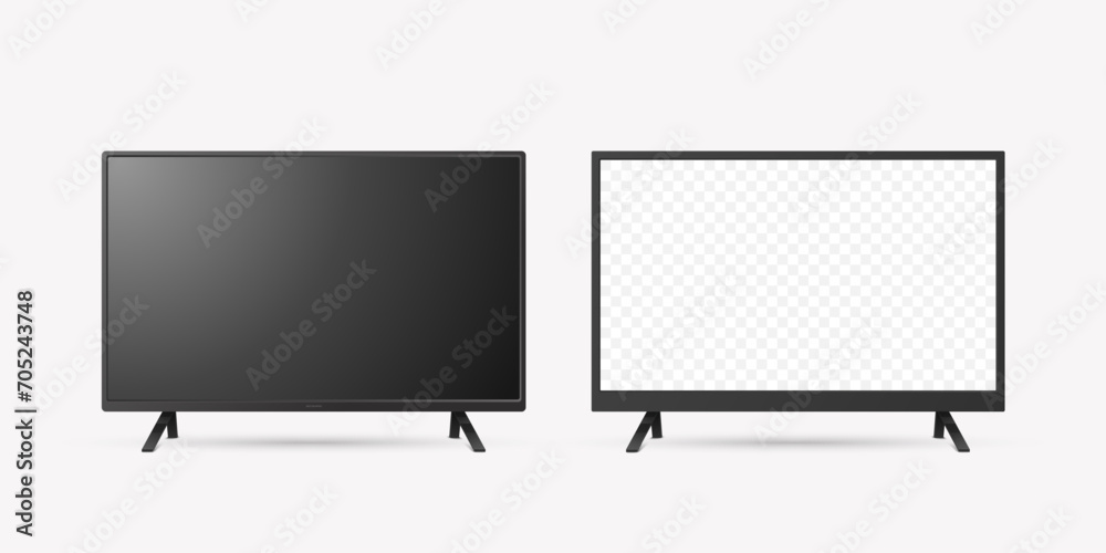 Vector 3d Realistic Modern TV Screen. Minimalistic Stylish Lcd Panel ...