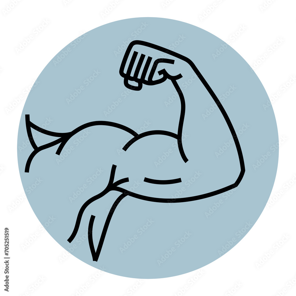 Biceps icon. Symbol of strength, health or bodybuilding. Pictogram of ...