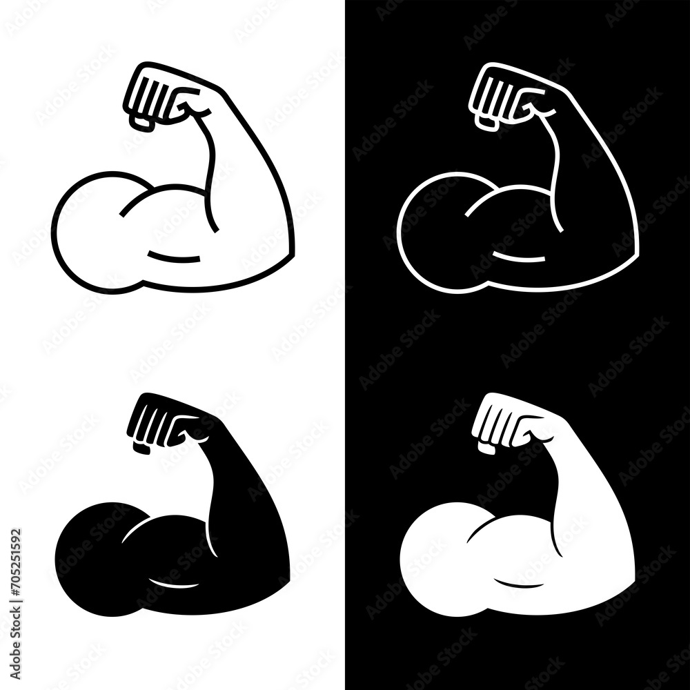 Biceps icon. Symbol of strength, health or bodybuilding. Pictogram of ...