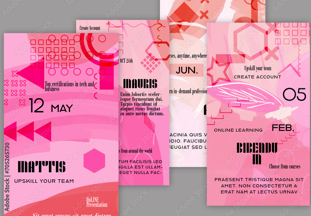 Social Media Story Post Layout Simple Geometric Shapes and Scribbles ...