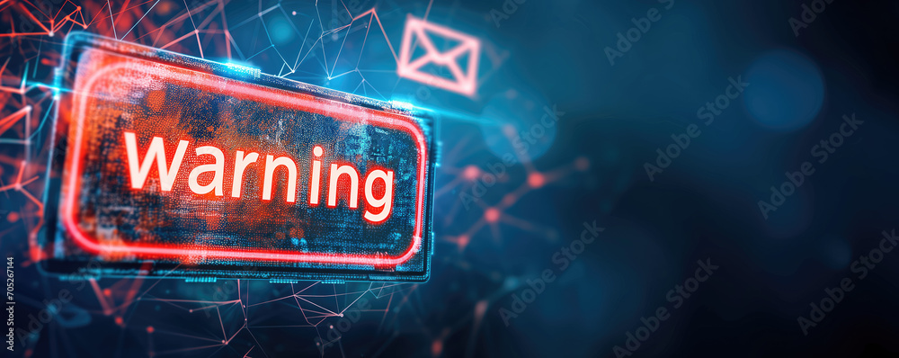 Warning sign, ransomware cyber security email phishing internet ...