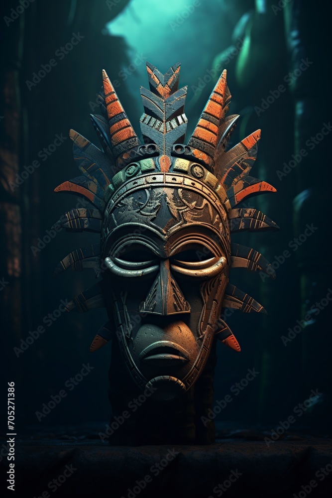 mask of indigenous tribes with very vibrant colors Stock Photo | Adobe ...
