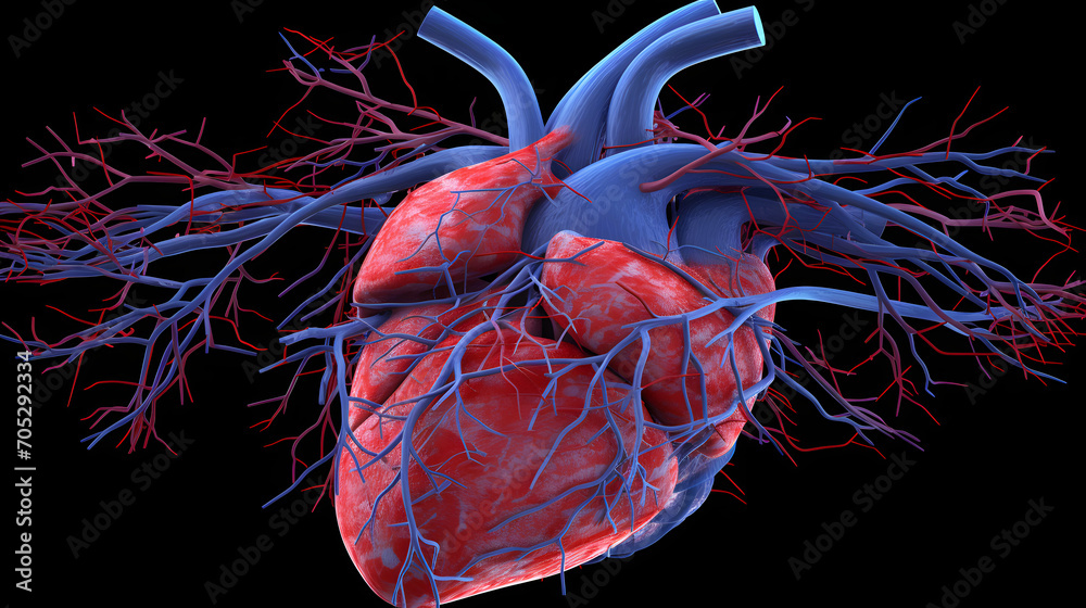A 2D map of the human circulatory system showing arteries veins and the ...
