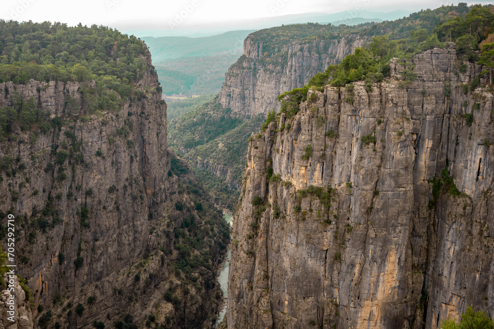 Panorama landscape of Tazı Kanyonu (aka Eagles Canyon, Tazi Canyon) and ...