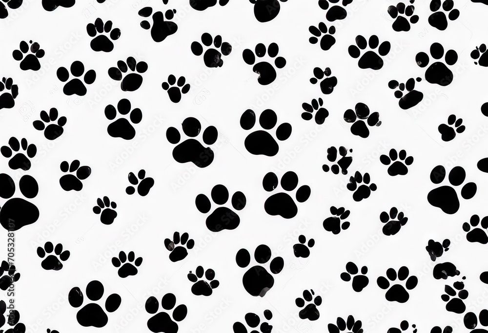 Dog paw print seamless Template for your design wrapping paper card ...