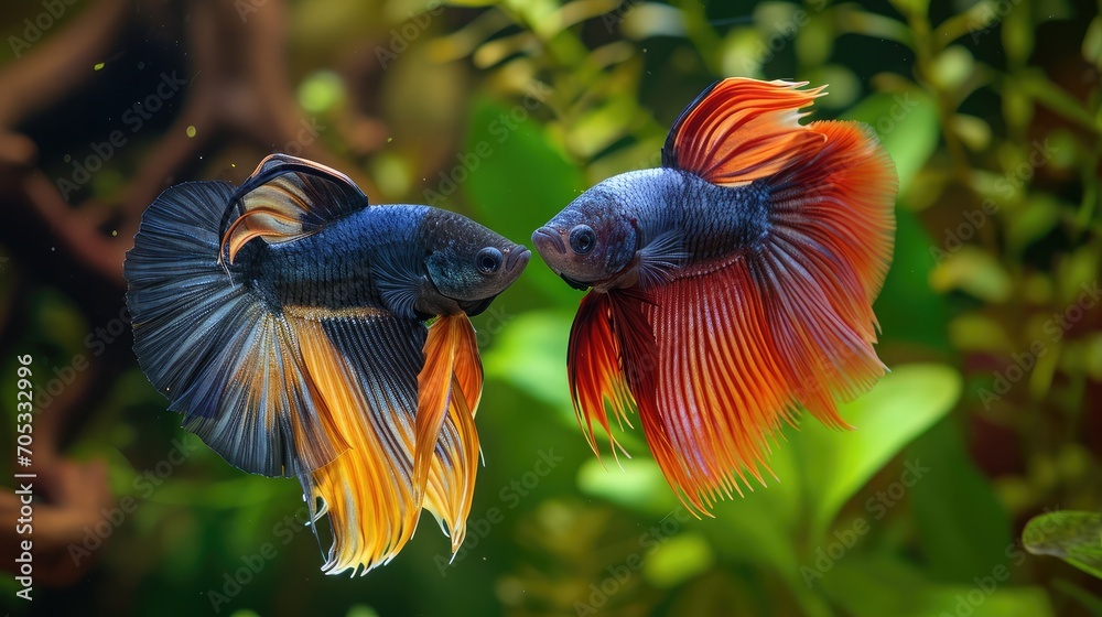 Multi color Siamese fighting fish(Rosetail)(halfmoon),fighting fish ...