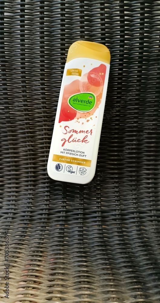 Alverde Naturkosmetik glitter body lotion with copy space, best selling ...