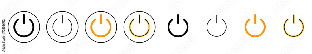 Power icon set vector. Power Switch sign and symbol. Electric power ...