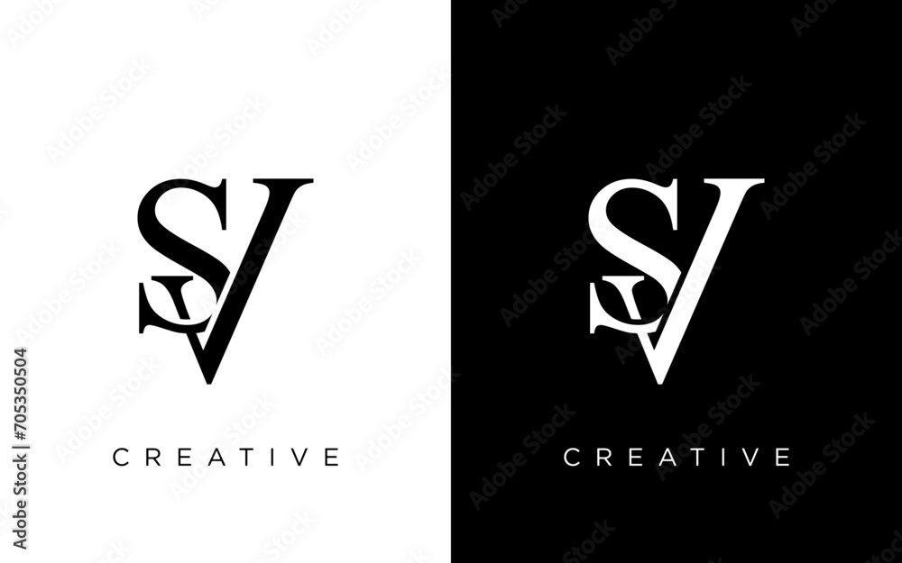 Letter SV or initial SV monogram logo design vector Stock Vector ...