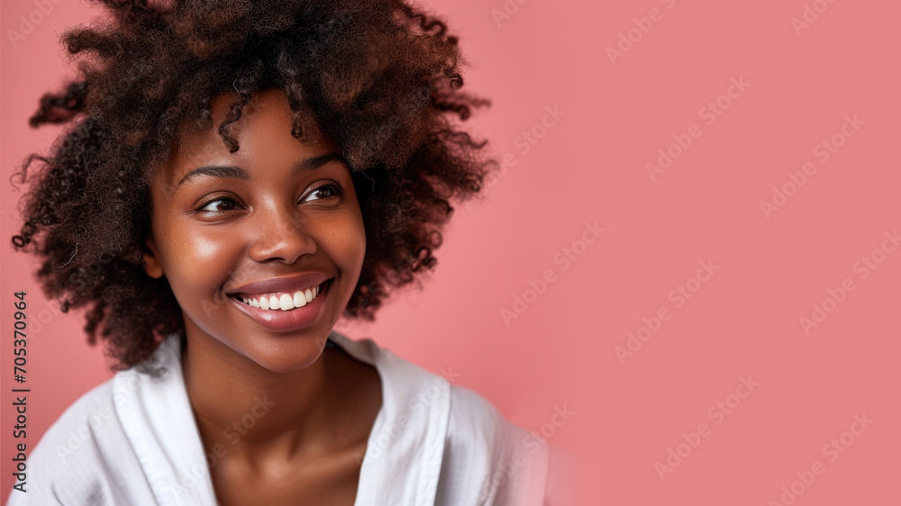 Afro woman in bathrobes, female body care and pampering in spa hotel ...